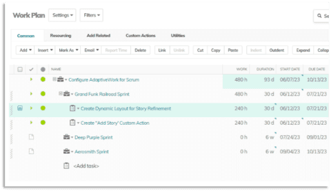 Configuring Planview AdaptiveWork for Agile Project Work